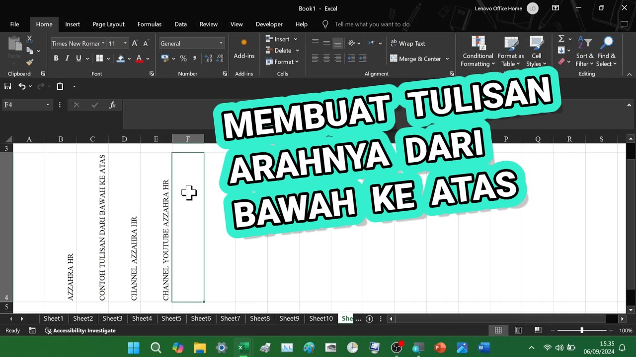 Tutorial Cara Membuat Tulisan Yang Arahnya Dari Bawah Ke Atas di ...