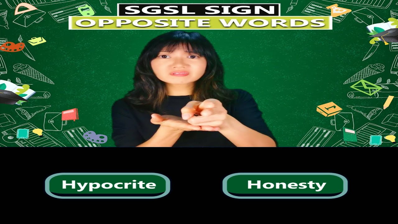 Singapore Sign Language (SgSL) Lesson: Opposite Words Part 12 - YouTube
