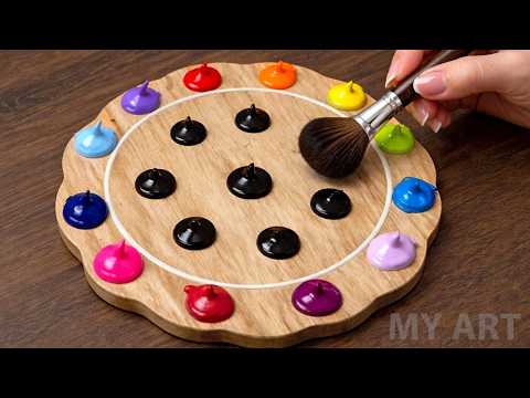 How to Paint a Rainbow Saturn on Wood | Easy Simple Steps