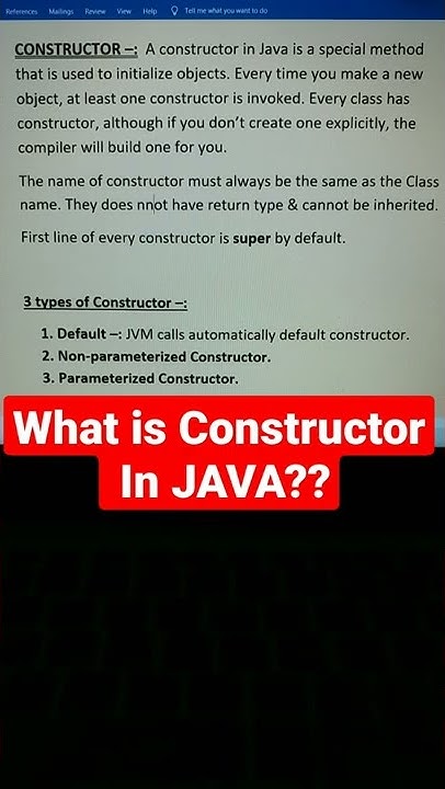 What Is Constructor In Java What Is Constructor In Hindi Javaprogramming Constructorshorts 