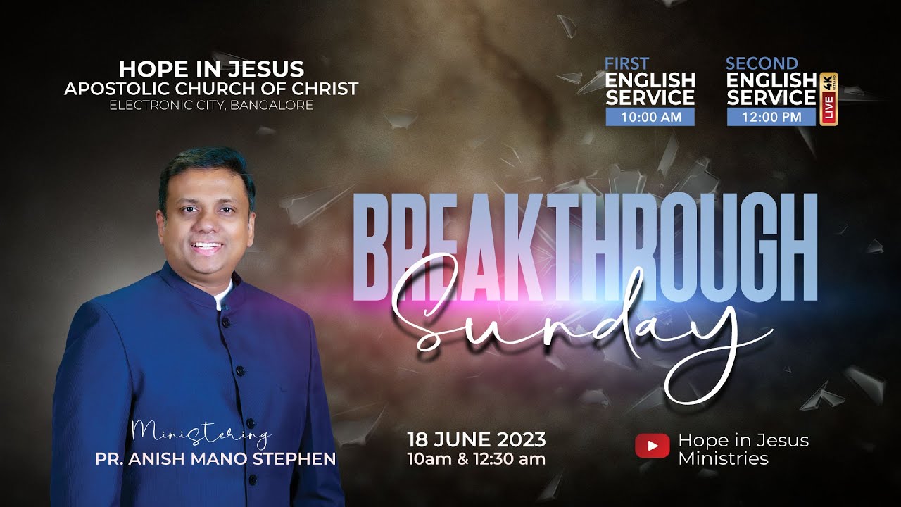 🔴 LIVE Sunday English Service || BREAKTHROUGH SUNDAY || Pr Anish Mano ...