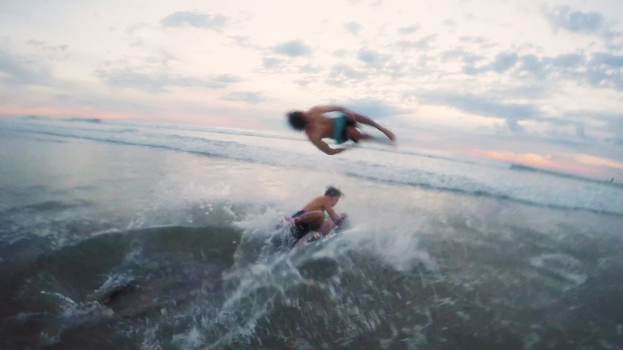RISKY FLIP OVER BOOGIEBOARDER! - YouTube