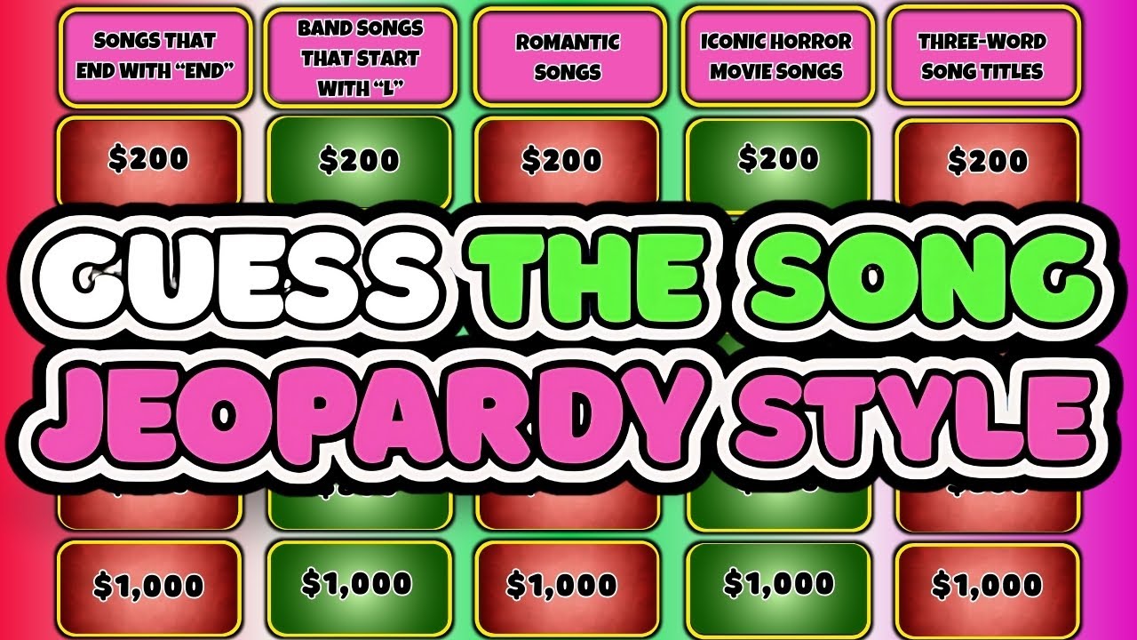 Guess the Song! Jeopardy Music Quiz Style | Music Trivia | Quiz Burst ...