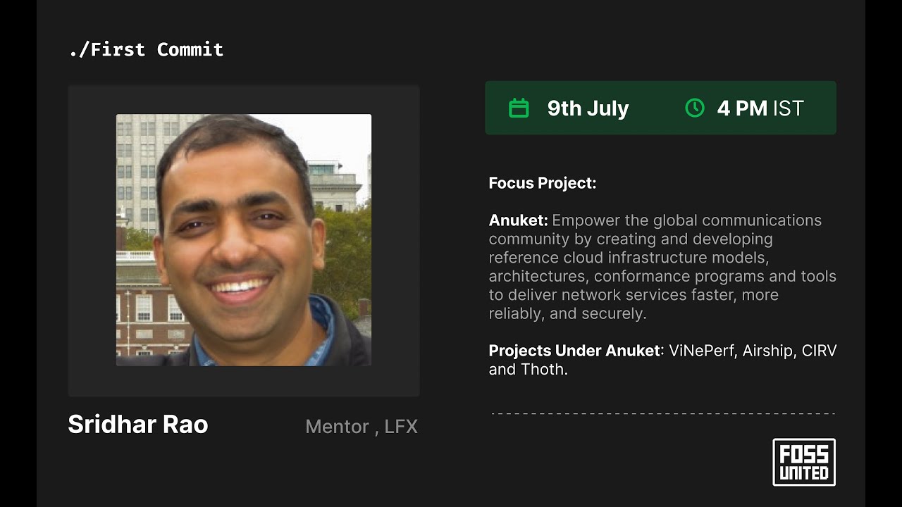 First Commit with Sridhar Rao | FOSS United - YouTube
