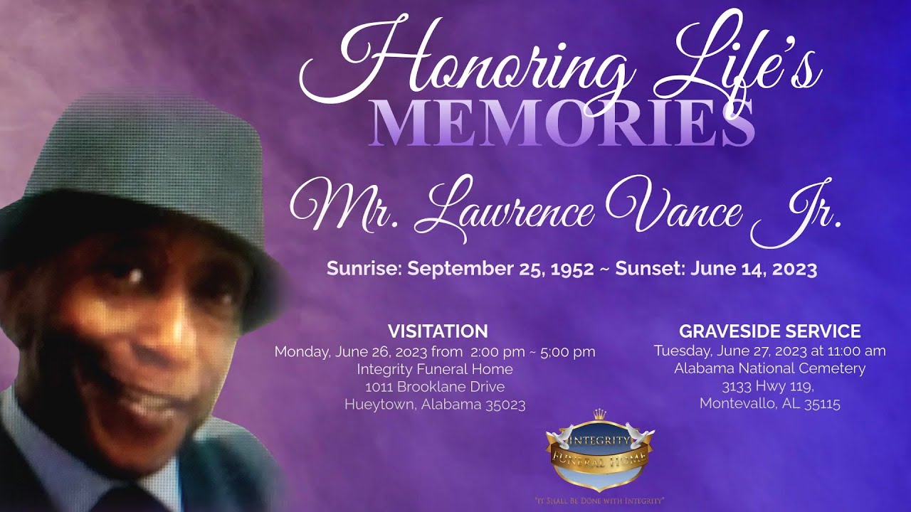Celebration of Life for Mr. Lawrence "Rick" Vance Jr. - YouTube