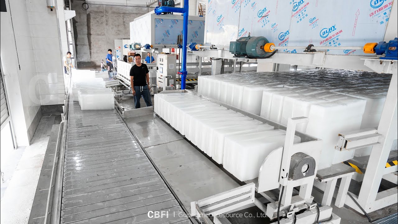CBFI comprehensive automatic ice block plant commissioning - YouTube