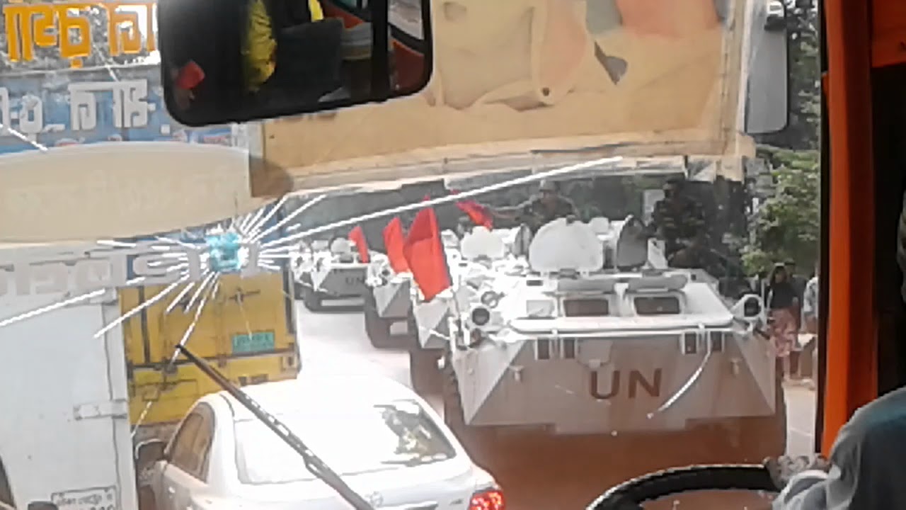 Bangladesh Army's APC BTR-80 on Road - YouTube