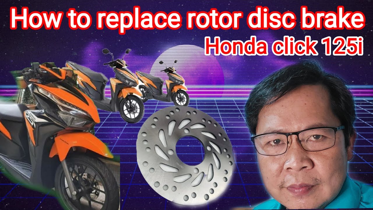 How to replace rotor disc brake of honda click 125i - YouTube
