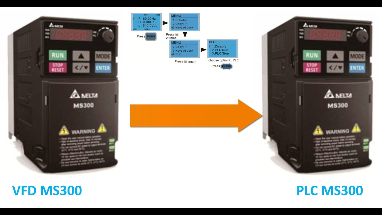 DELTA VFD MS300 PLC Function Applications (USING DELTA MS300 IN PLC MODE) ENGLISH - YouTube
