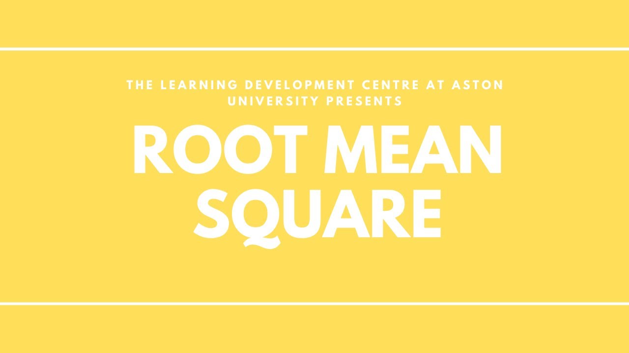 Root Mean Square YouTube