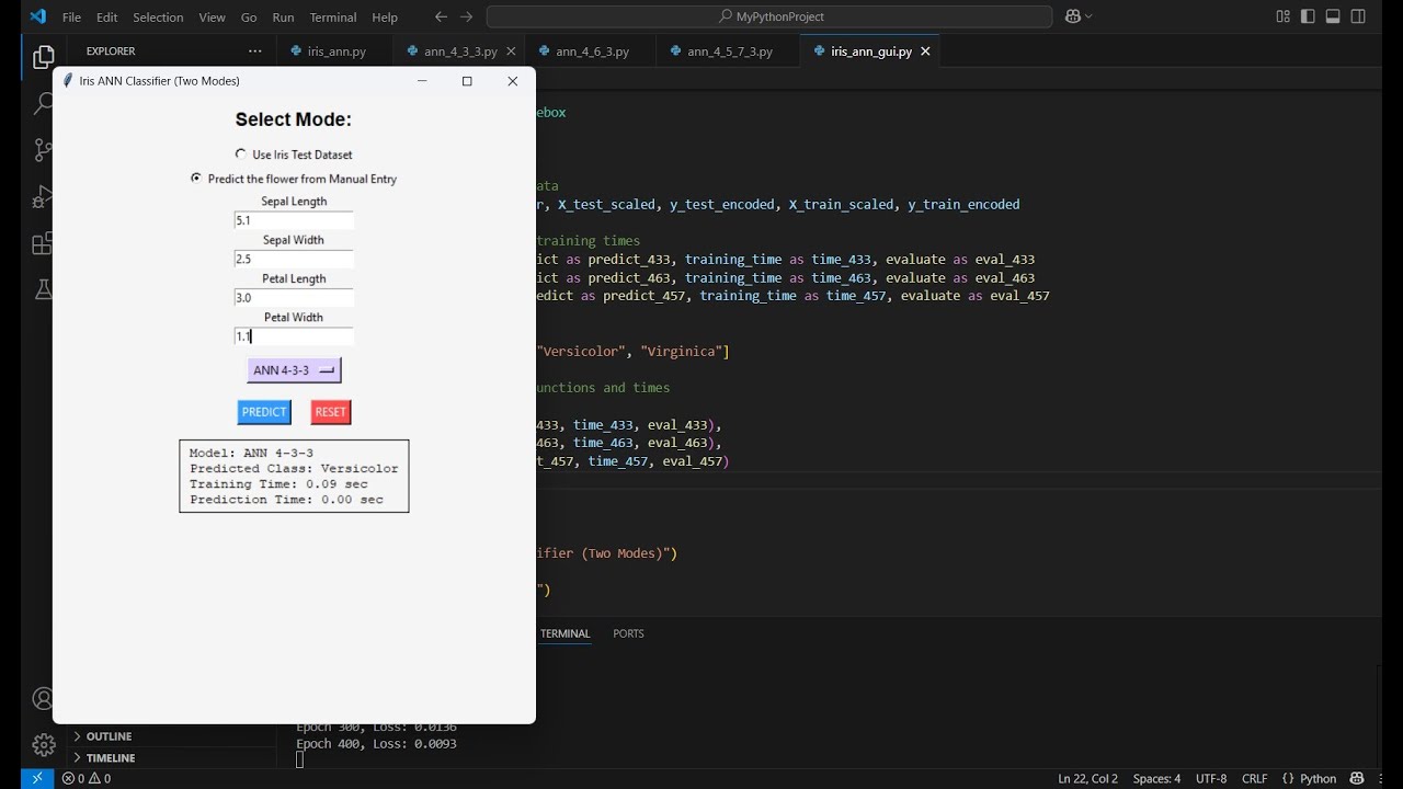 ANN from Scratch in Python | Iris Dataset Classification + GUI Demo ...