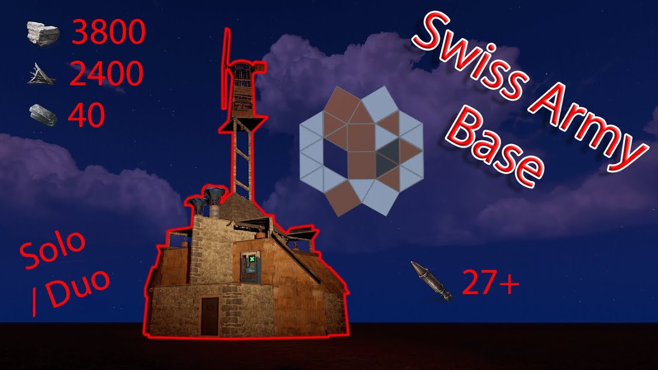 Swiss Army Base - Solo / Duo - Rust Build Tutorial - YouTube