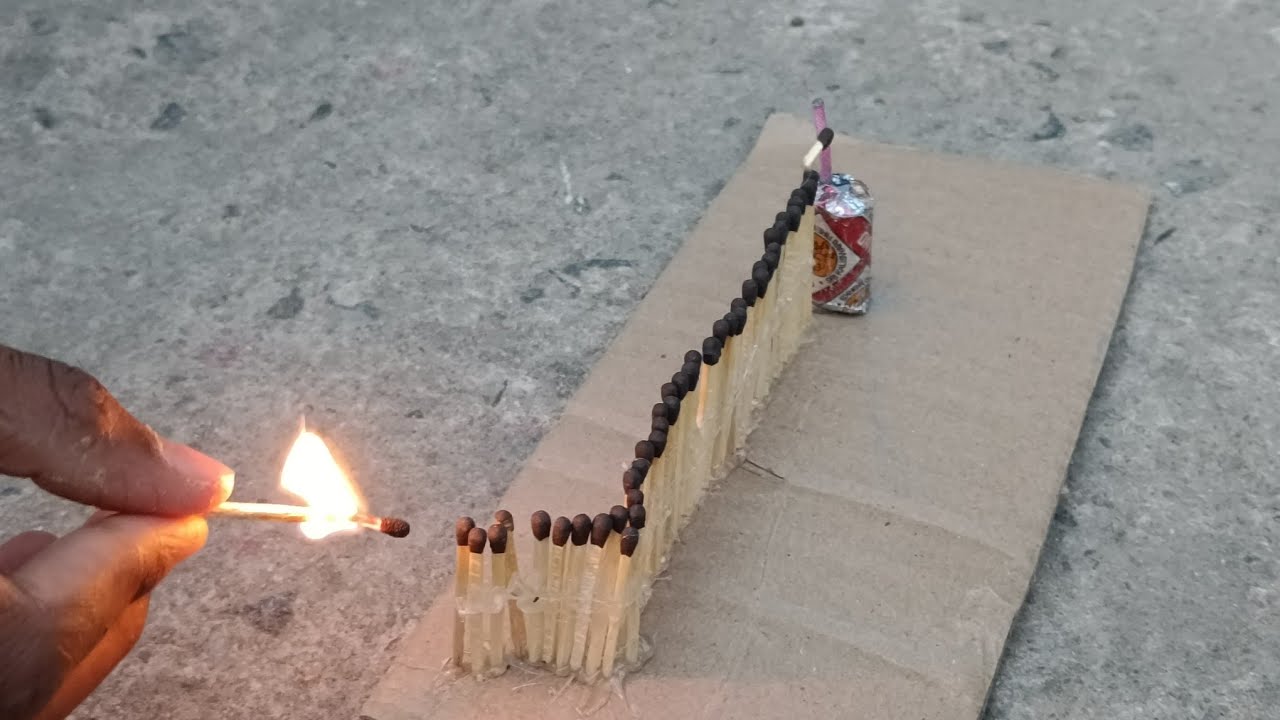 Matchstick chain reaction Diwali cracker op experiment video ! it's ...