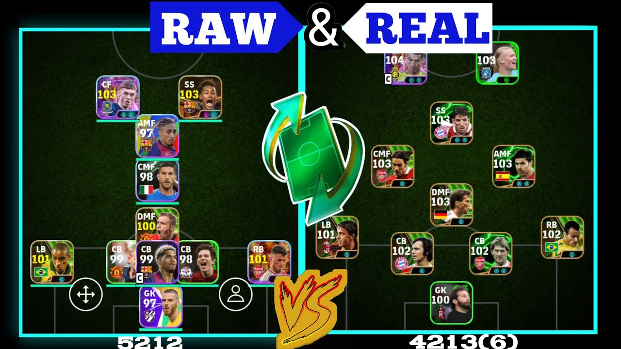 Raw and Real Matches:5212 Vs 4213(6) Formation In eFootball Mobile 25 ...