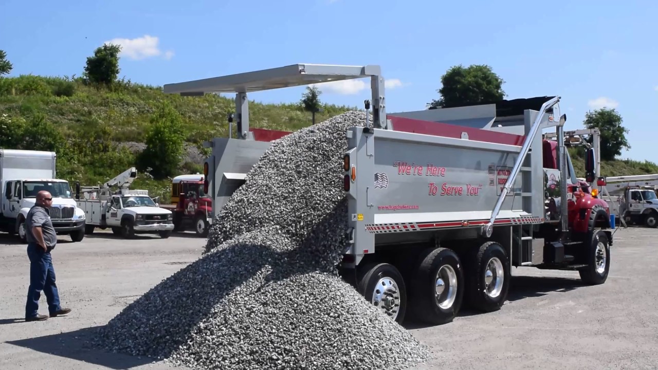 Hill International Trucks with Pik Rite Pusher Body - YouTube