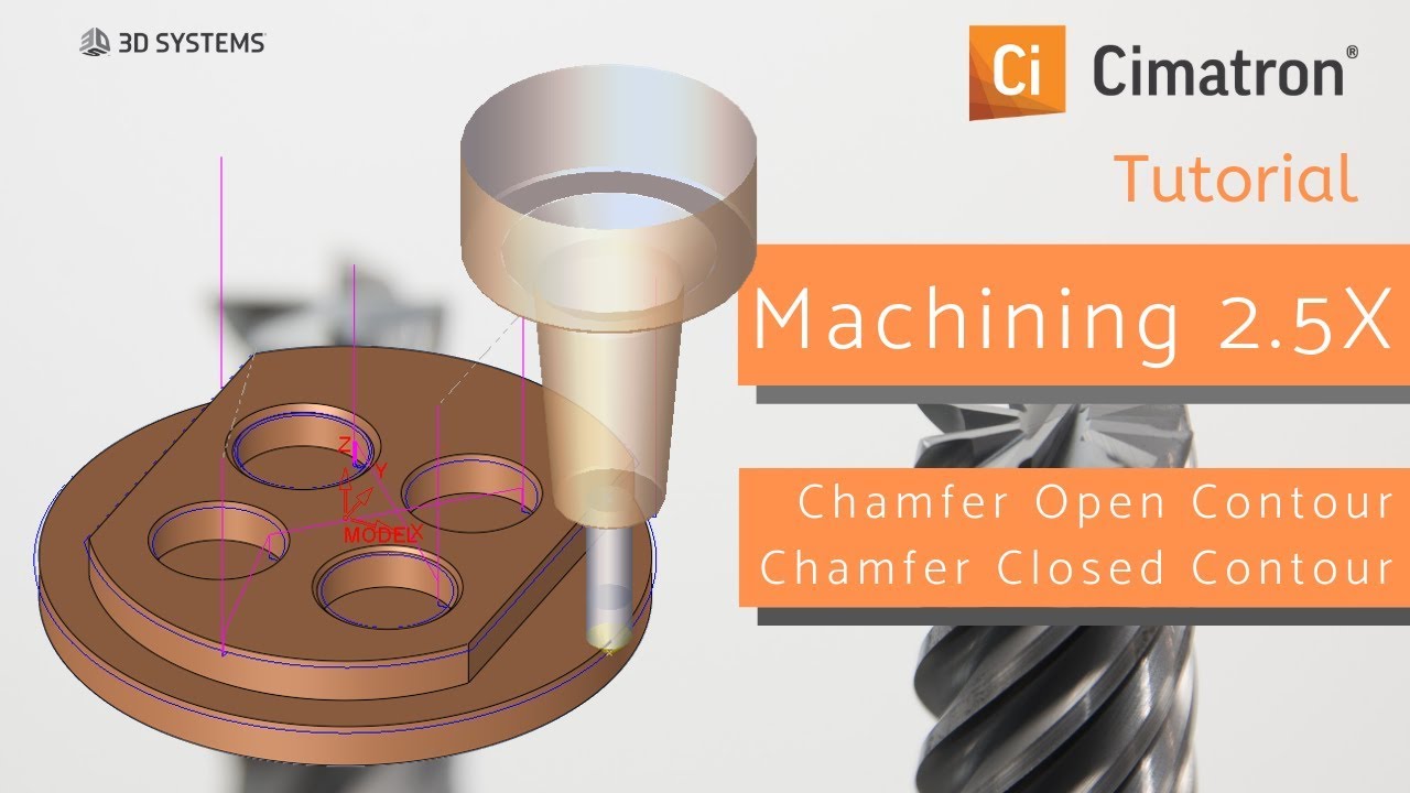 Cimatron Tutorial 19: 2.5X Machining Chamfer - YouTube