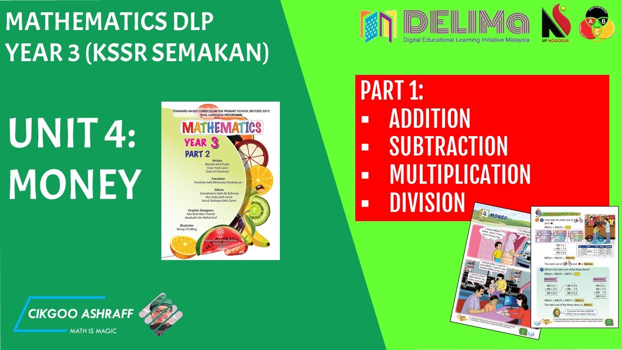 MATHEMATICS DLP || YEAR 3 || UNIT 4 || MONEY || PART 1 - YouTube