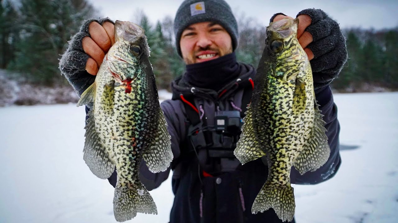 Finding FIRST ICE Crappies! Northern Wisconsin (SUPER THIN) - YouTube