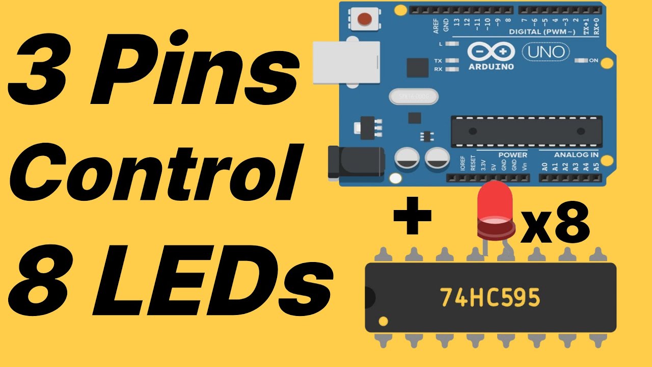 Adding Arduino Pins Using an 8-Bit Shift Register [KVolt] #arduino ...