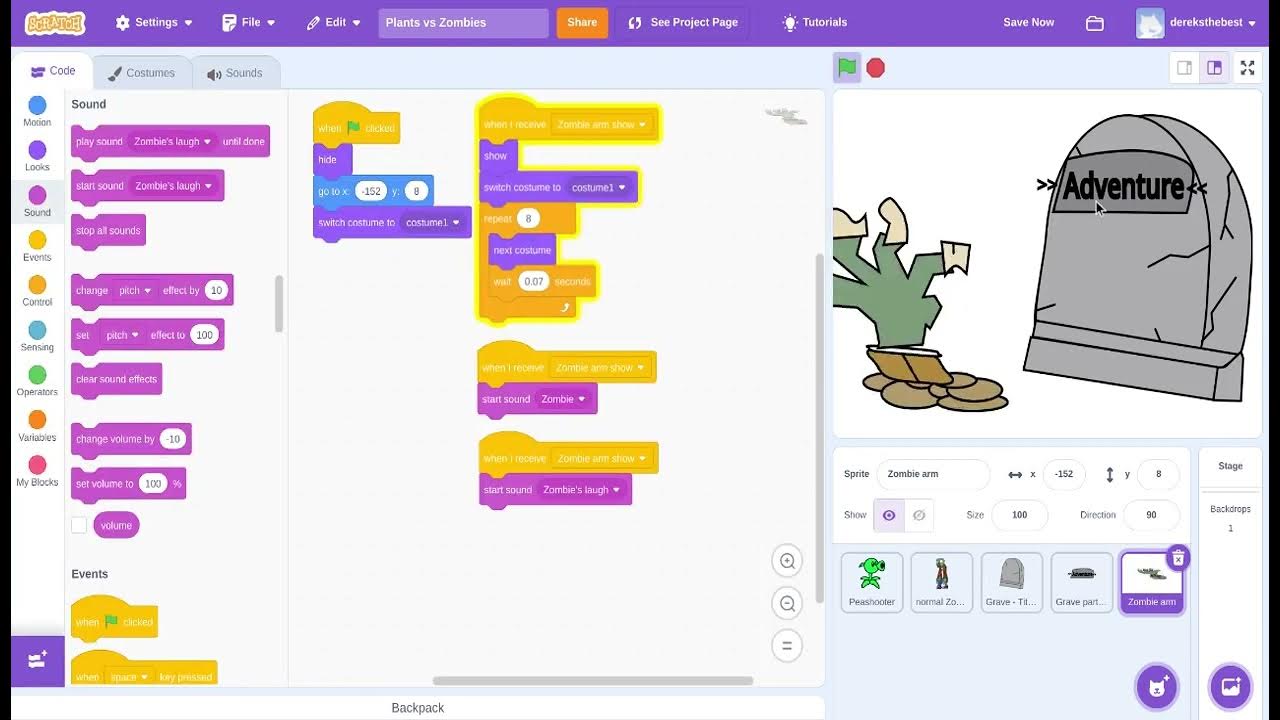How to Make Plants Vs Zombies in Scratch [PART 1] - YouTube