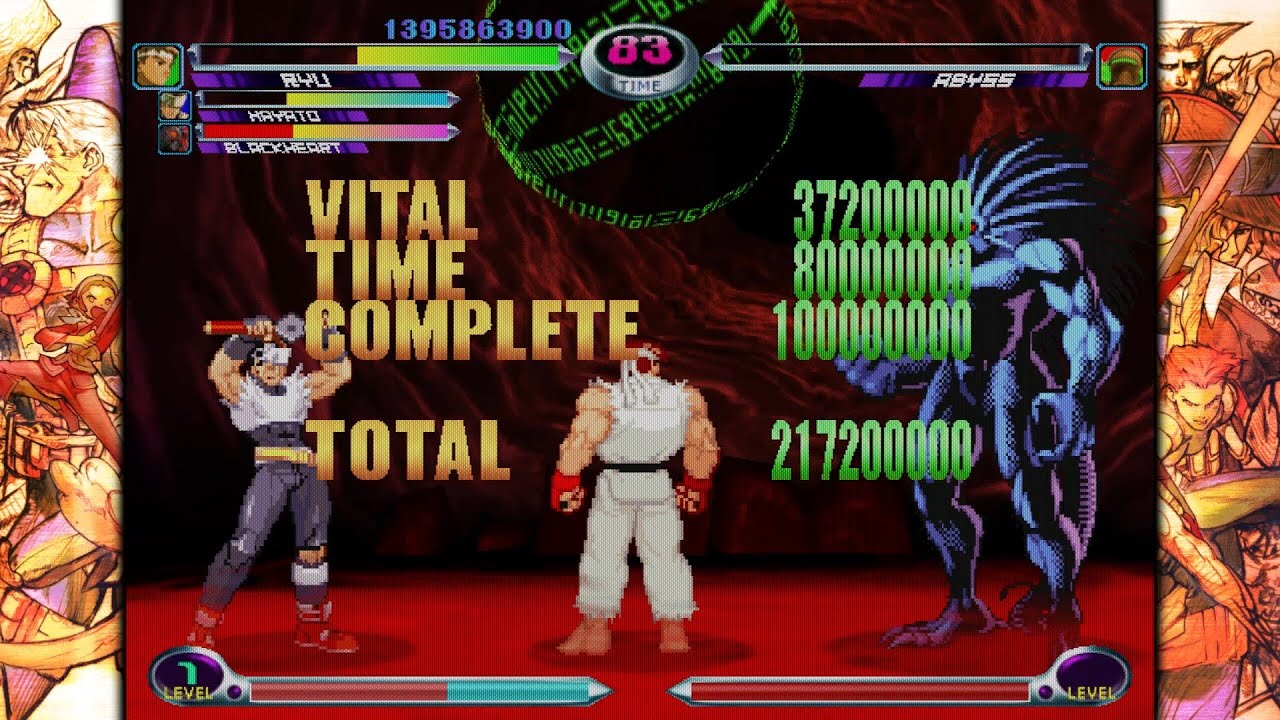 MARVEL vs. CAPCOM 2 - Ryu, Hayato and Blackheart vs Abyss (Final Boss ...