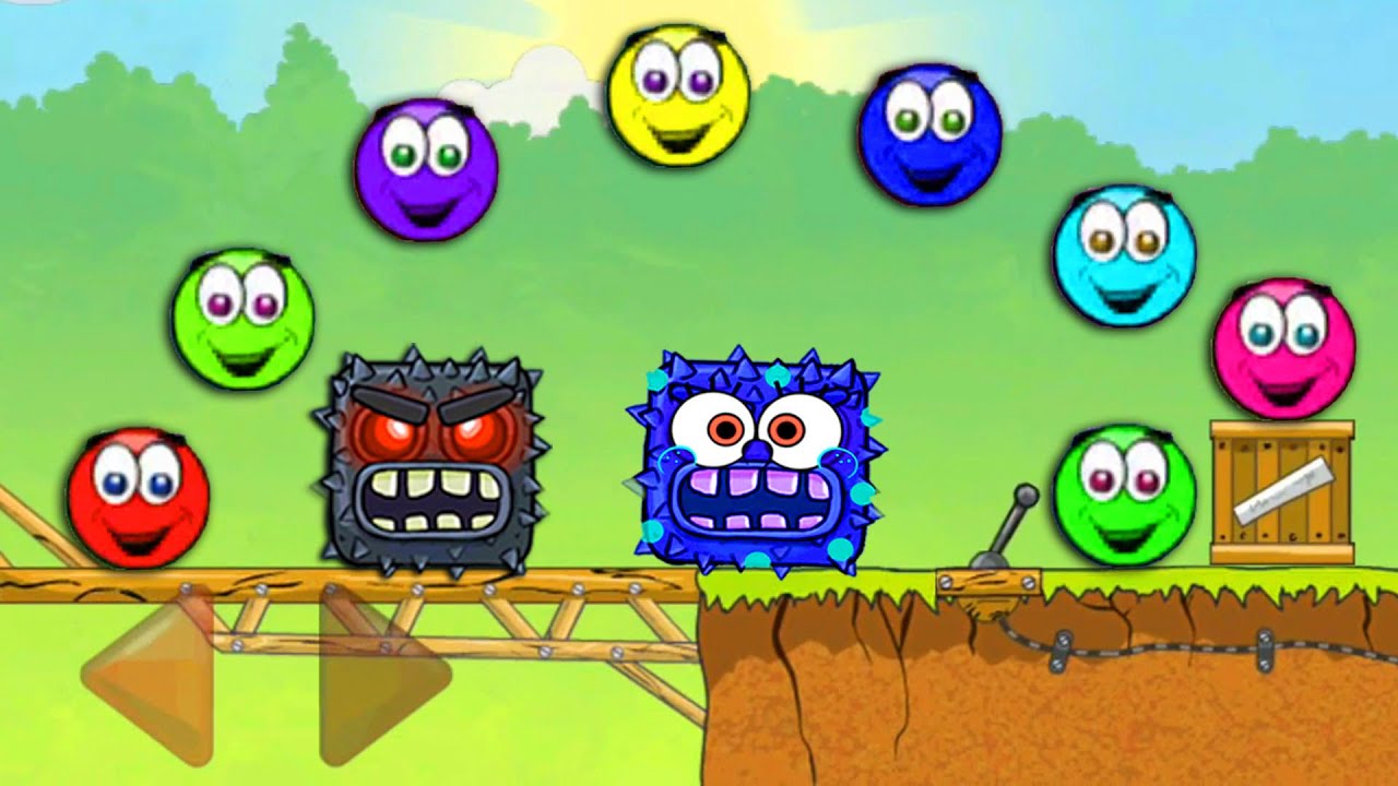 RED BALL 3 vs RED BALL 4 COLOR-MIX BALLS FUNNY GAMEPLAY WITH INTO THE ...