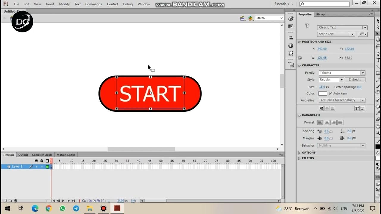 TUTORIAL MEMBUAT TOMBOL DI ADOBE FLASH - YouTube