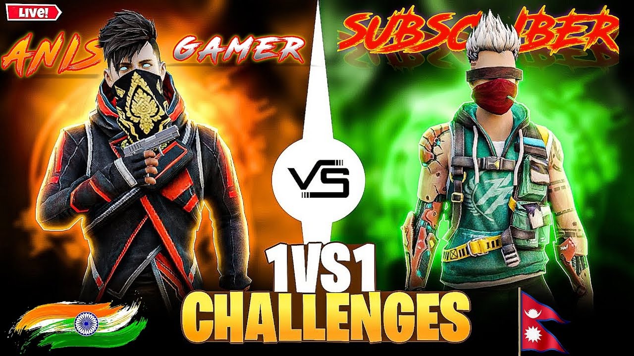 Anish gamer🇮🇳99 vs Ganesh gaming 🇳🇵 1vs 1 custom chelenge ️‍🔥💪 @anish ...