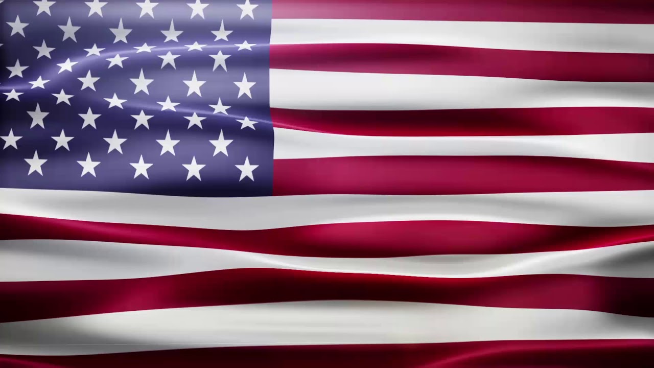 American Flag Motion Loops Background With Waving American Flag.