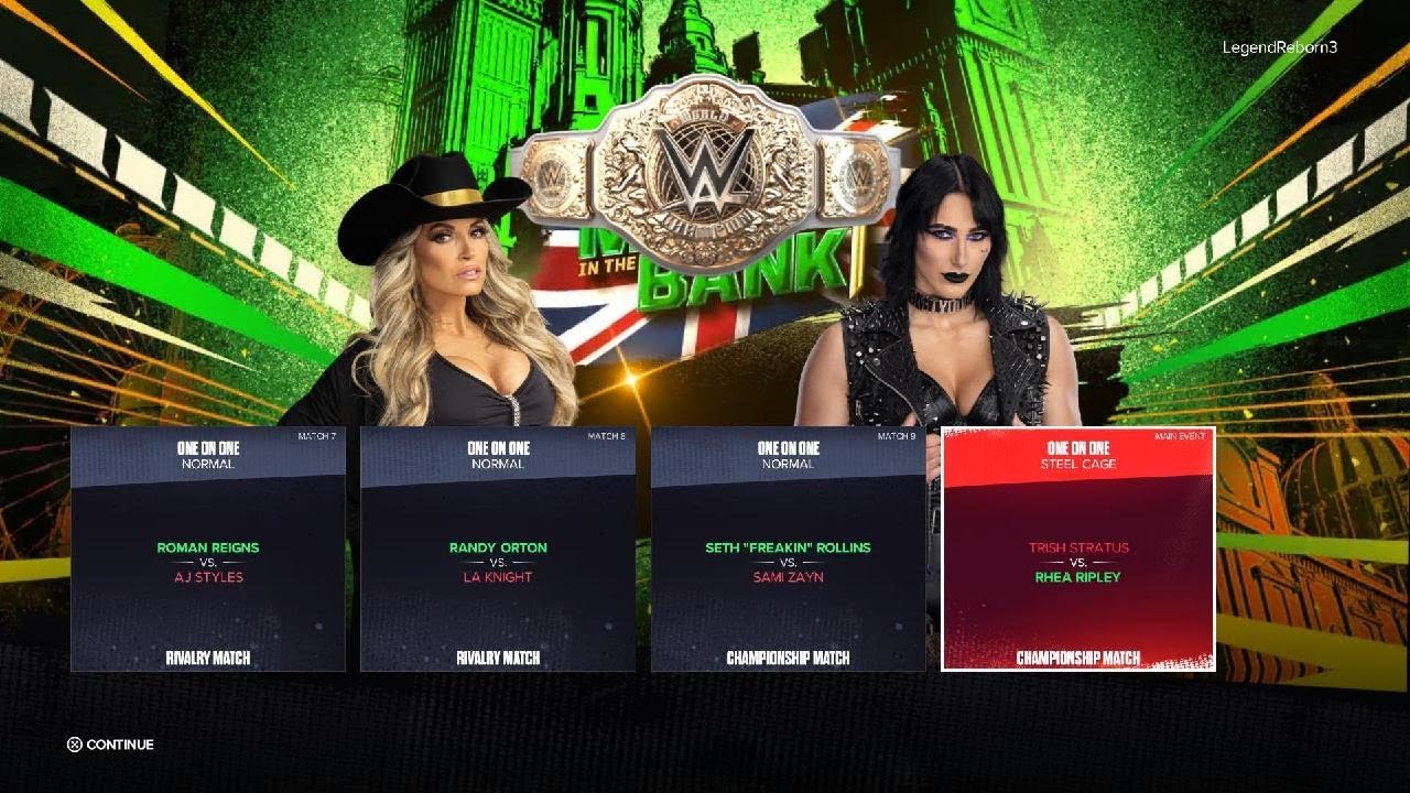 WWE 2K24 Rhea Ripley VS Trish Stratus - Cage Match - YouTube