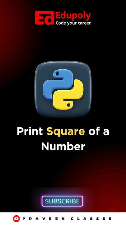 Print Square of a Number || Python - YouTube