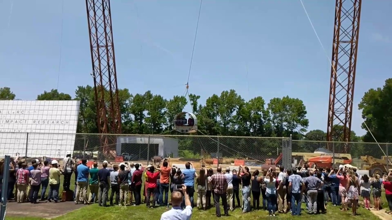 Aircraft fuselage drop test at NASA Langley Research Center. - YouTube