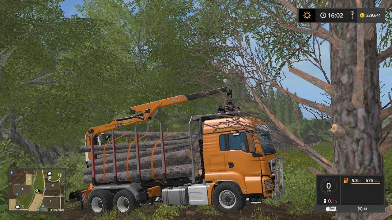 Loading logs with crane *first person* | Woodshire | Farming Simulator ...