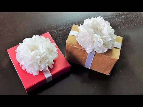 Gift Wrapping Ideas | How To Make Tissue Paper Flower | DIY Gift ...