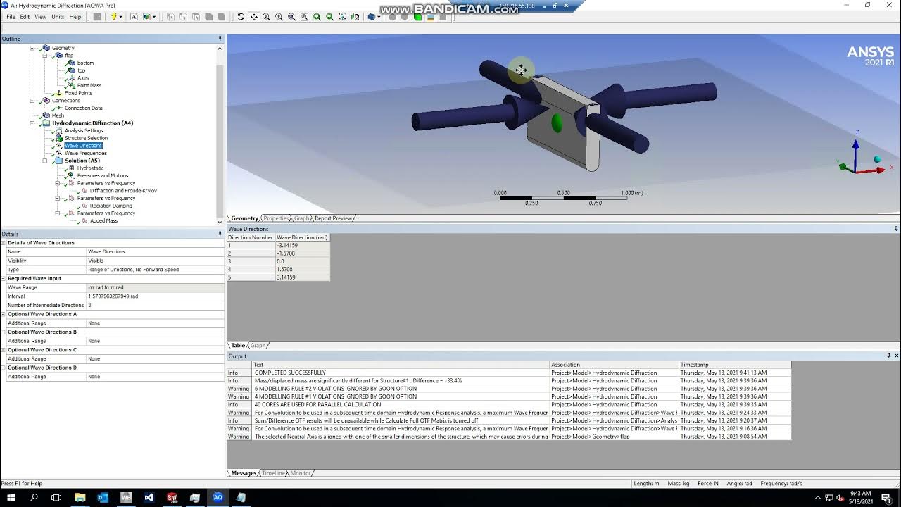 How to use ANSYS AQWA for an Oscillating Wave Surge Converter Part 6 AnalysisSetting ...