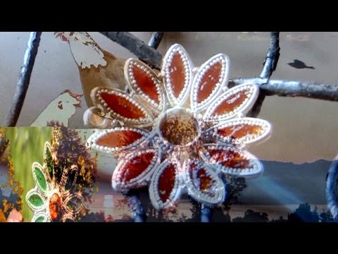 Goldsmith Holiday work, granulated, enamelled silver flowers. - YouTube