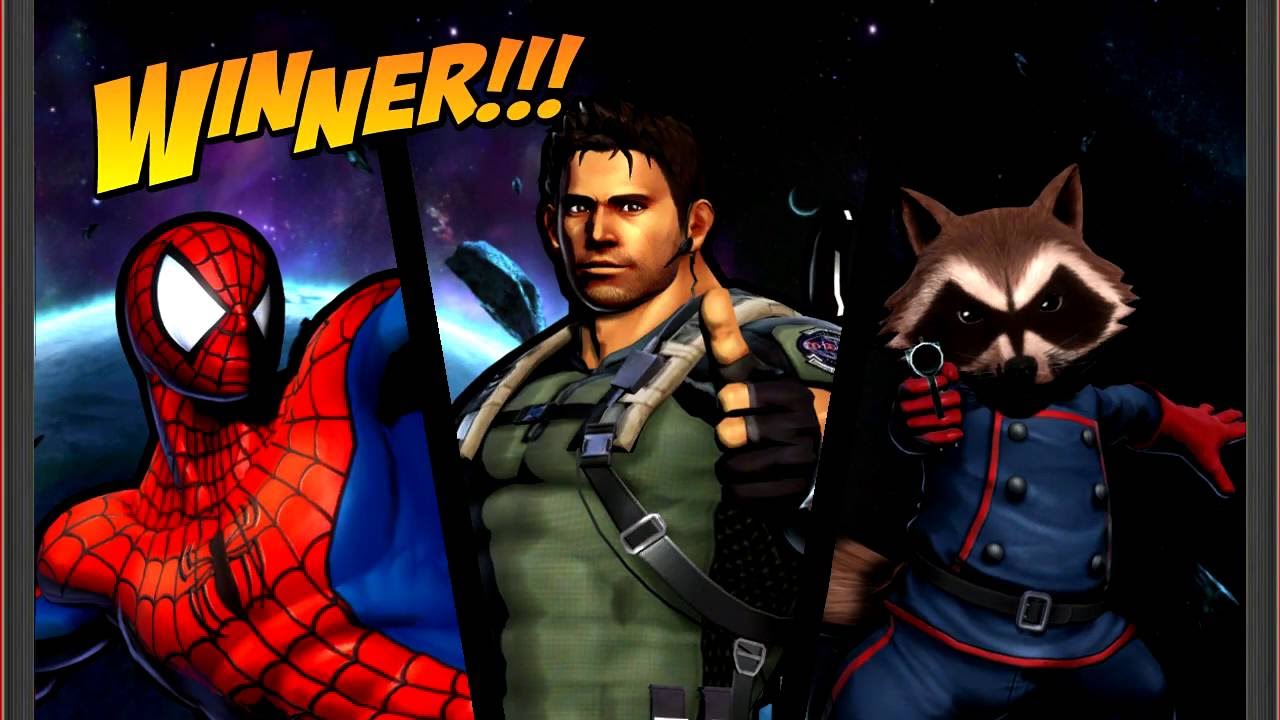 Spider-Man, Rocket Raccoon, Chris Redfield Arcade Mode [UMvC3] - YouTube