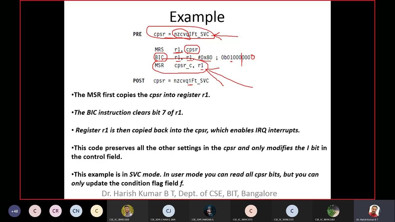 ARM Program Status Register Instructions and Coprocessor Instructions - YouTube