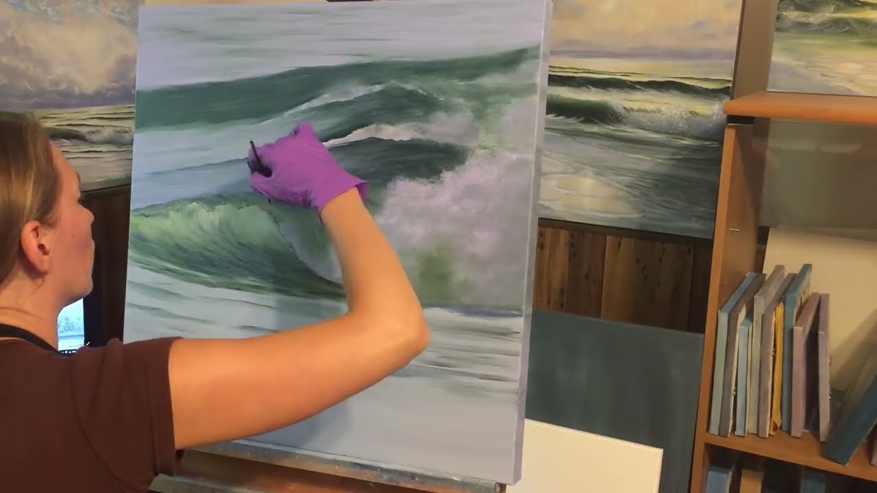 Painting Ocean Waves with Eva Volf Part II - YouTube