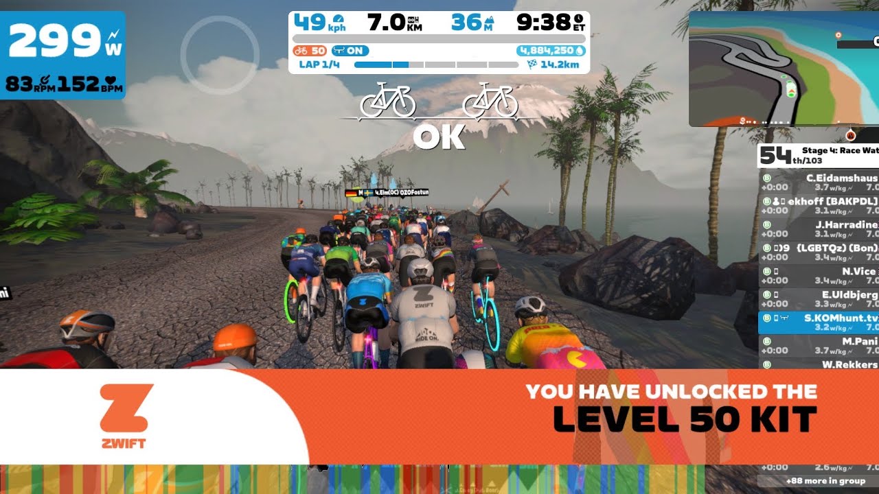 Cycling Until I Hit LEVEL 50 on Zwift - YouTube