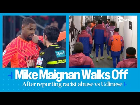 AC Milan Udinese paused after Mike Maignan reports racist abuse to referee and walks off the pitch