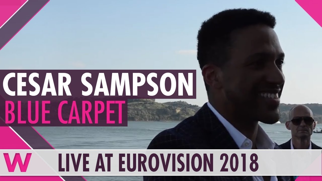 Cesar Sampson (Austria) @ Eurovision 2018 Red / Blue Carpet Opening ...