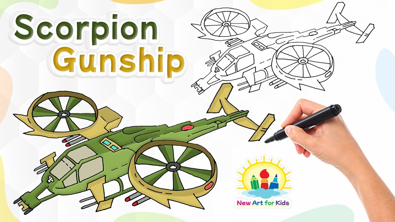 Helicopter Drawing | Scorpion Gunship | Scorpion Gunship Avatar ...