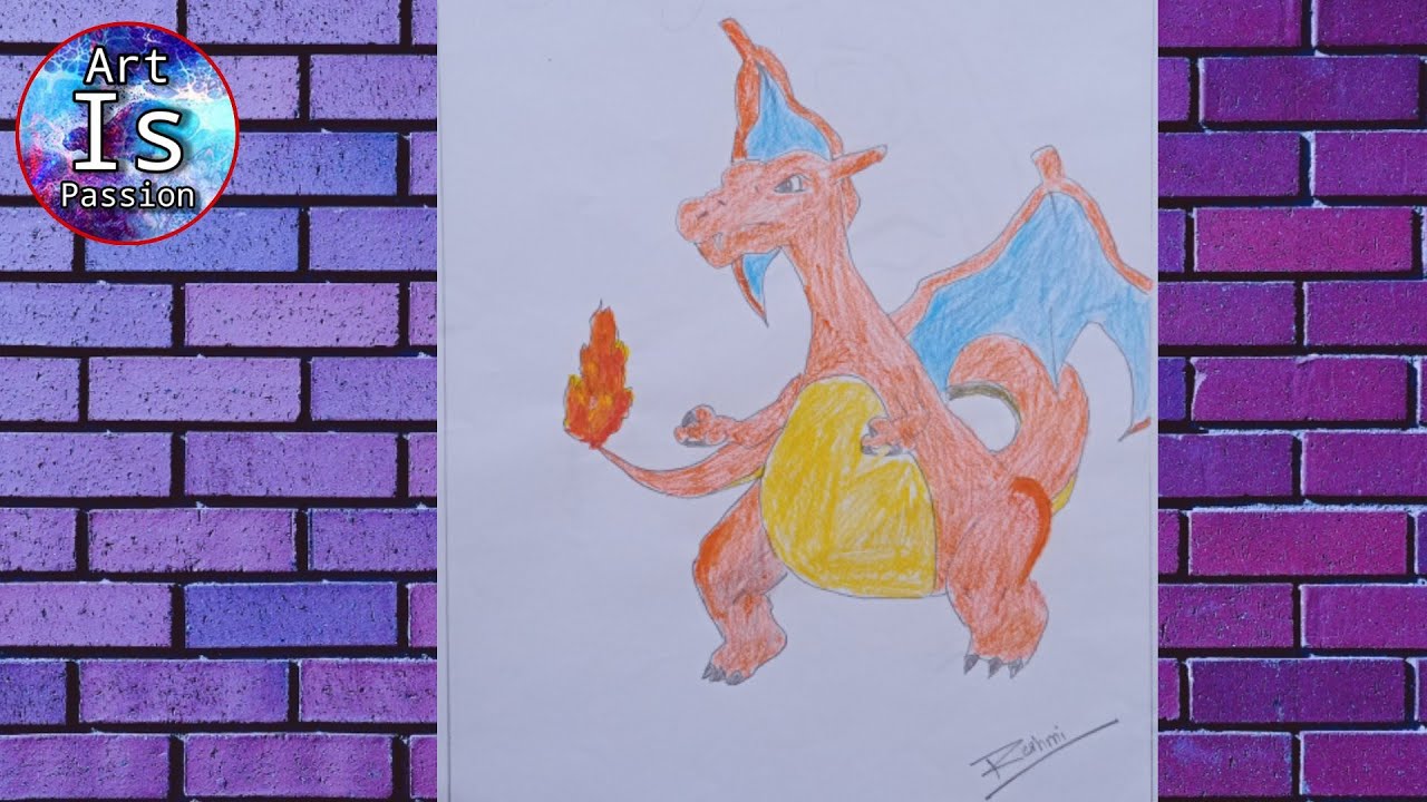 Charizard Drawing | Easy Drawing Of Charizard for Beginners #riteshart ...