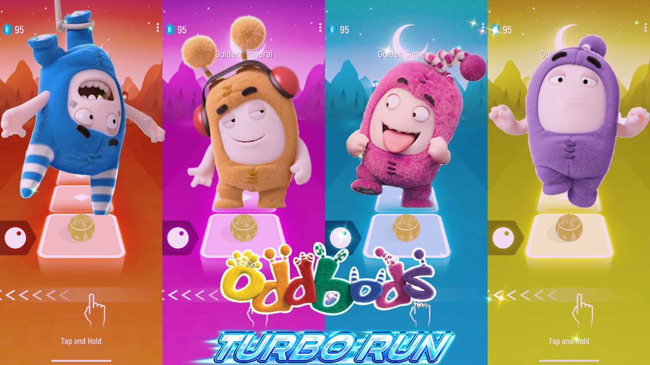 Oddbods Family : Pogo Run vs Slick Run vs Newt Run vs Jeff Run | Oddbods Turbo Run #4 - YouTube