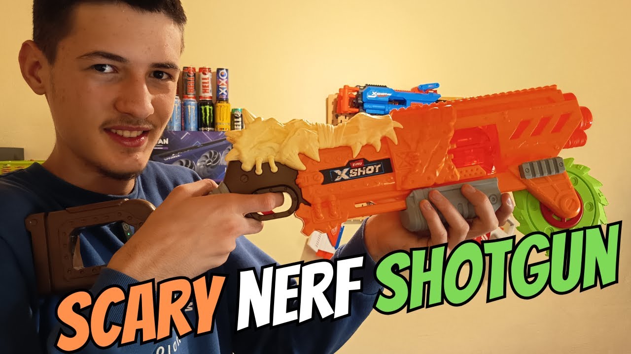 (Review) X-Shot Horrorfire Doomsday / SCAEY NERF SHOTGUN - YouTube