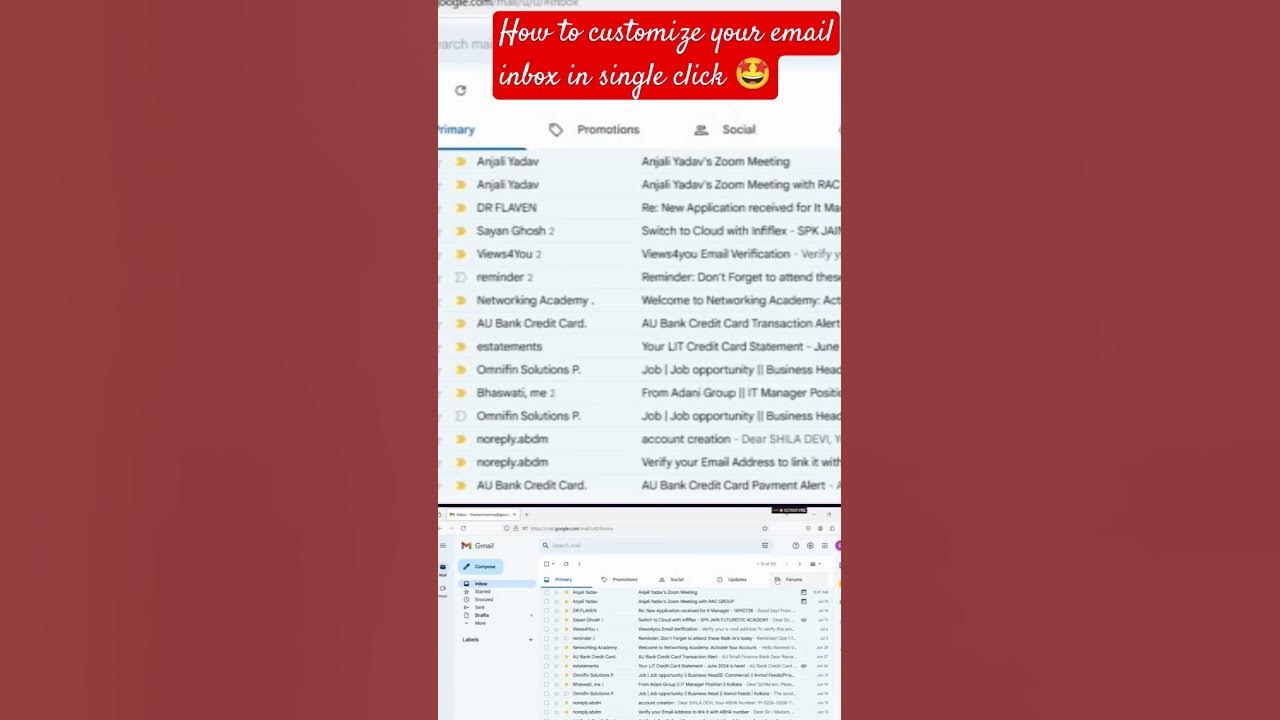 How to customize your email inbox | To design your Gmail inbox #ytshorts #viralvideo # ...