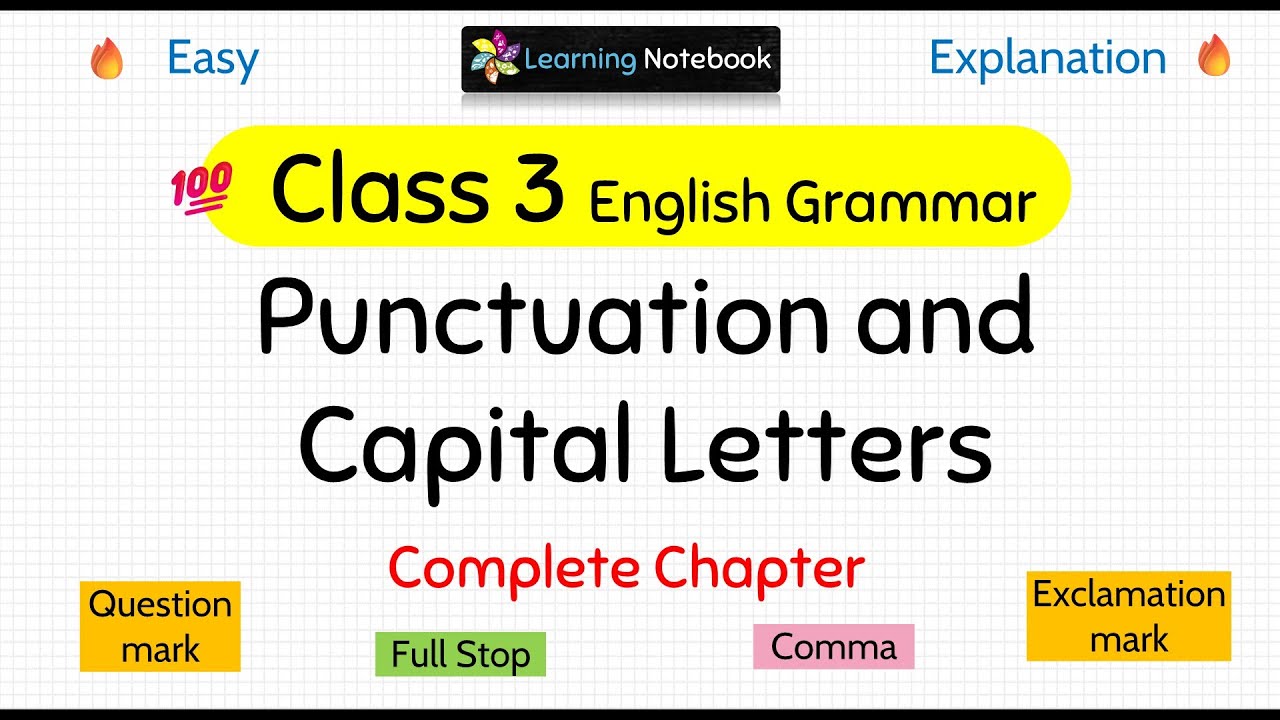 Class 3 Punctuation and Capital Letters | Class 3 English Grammar ...