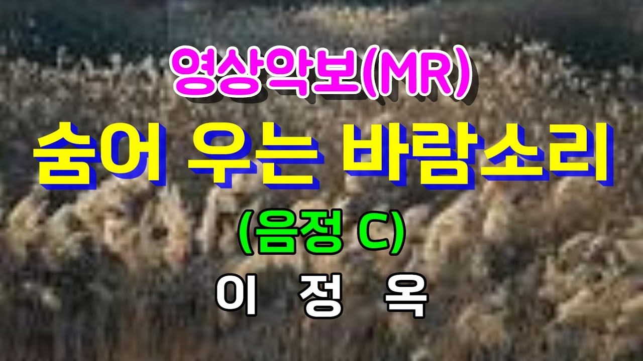 숨어 우는 바람소리c 이정옥 영상악보 Youtube