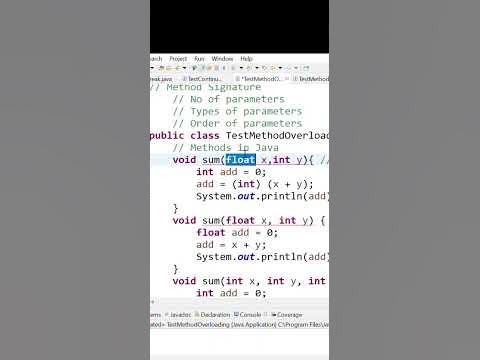 Method Overloading with order of parameters different (Different Method Signature) - YouTube